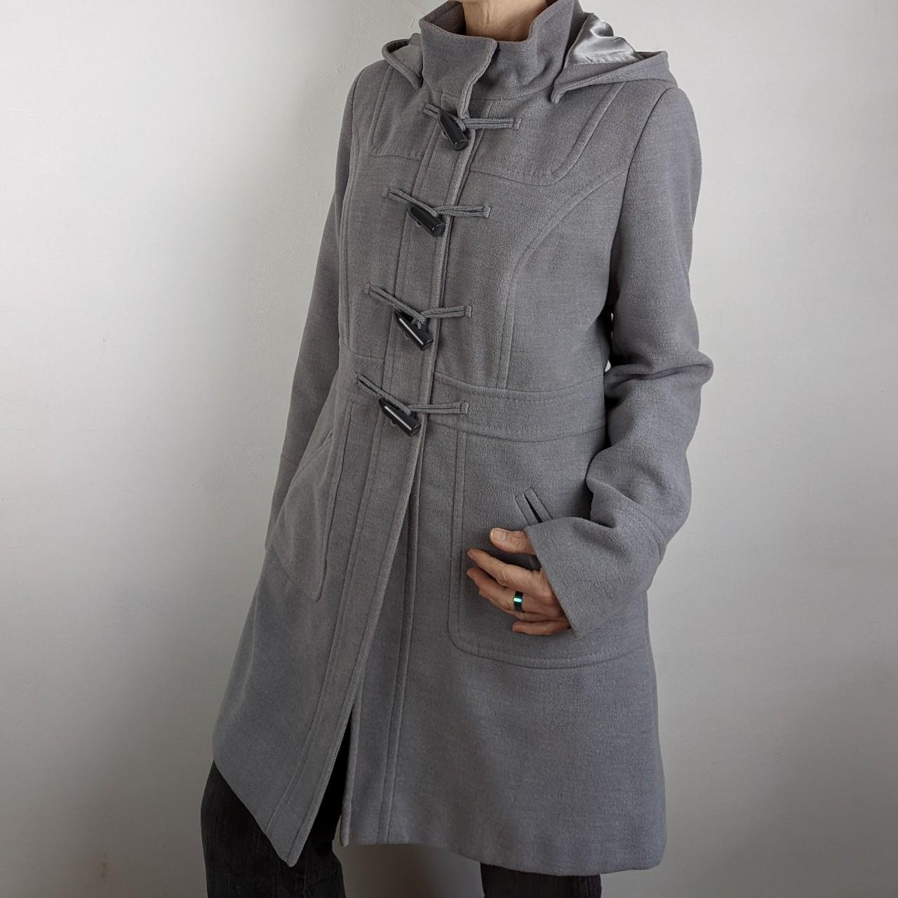 Vintage Wallis grey hooded Duffle coat, so cute,... - Depop