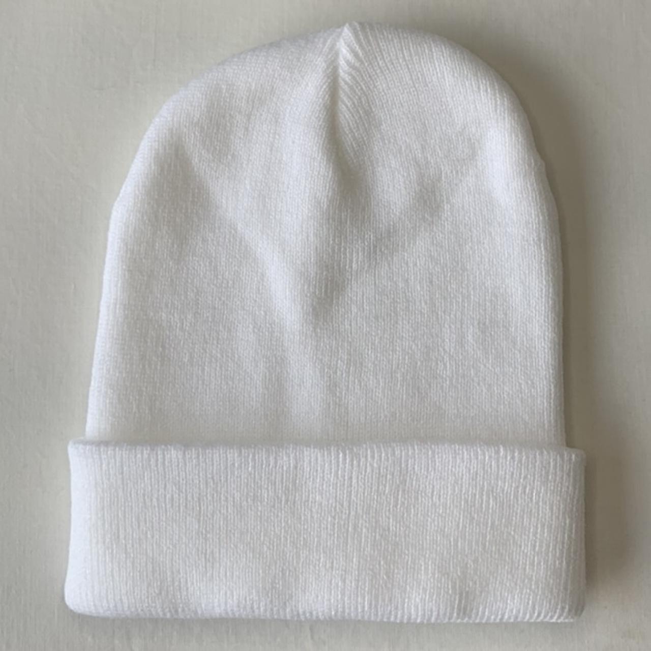 🦋plain white beanie🦋 -sold with a butterfly on... | Depop