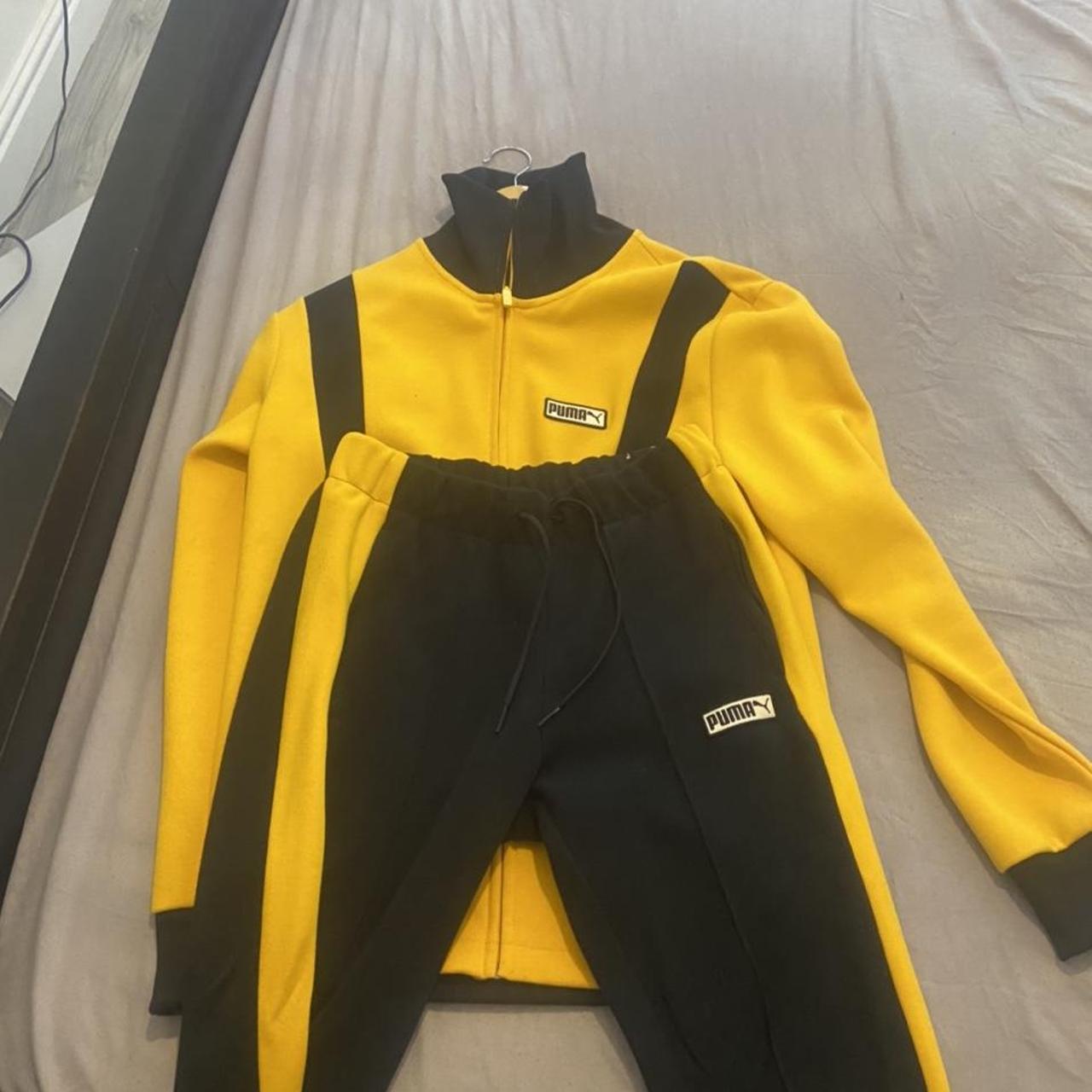 Full Yellow & Black Puma Tracksuit. Dead Stock.... - Depop