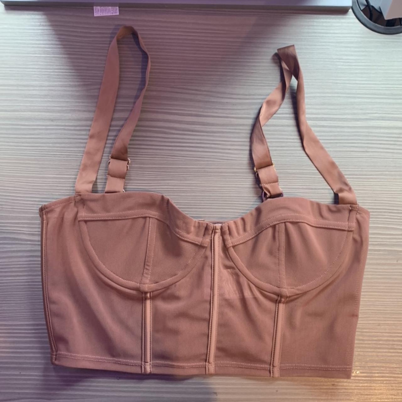 Oh polly love letter mesh corset top in mauve Only... - Depop