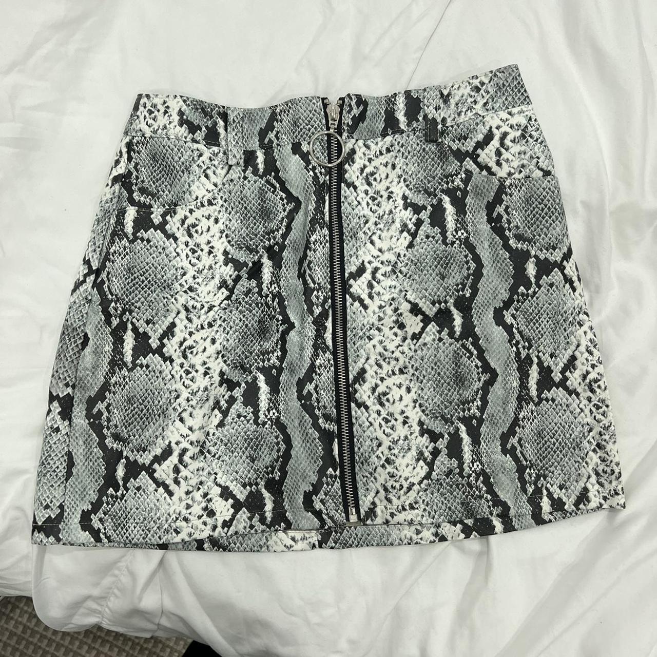 Wild Honey snake skin mini skirt. Fits up to size 4 - Depop