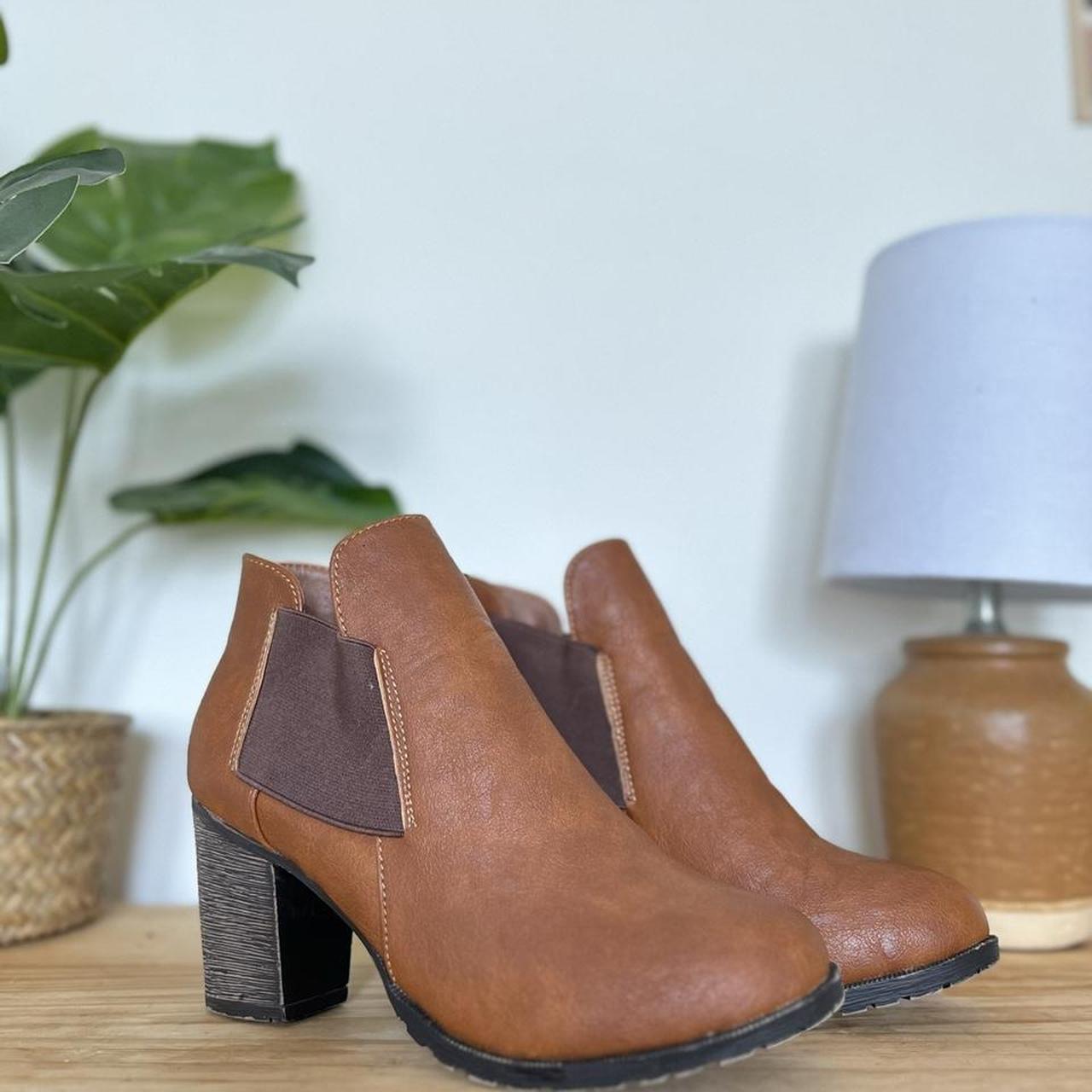 Dollhouse brown heel ankle booties Perfect fall... - Depop