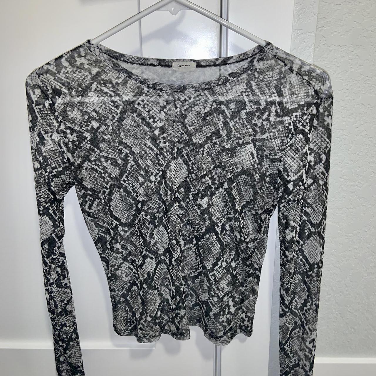 Garage mesh snake skin long sleeve top - has one... - Depop