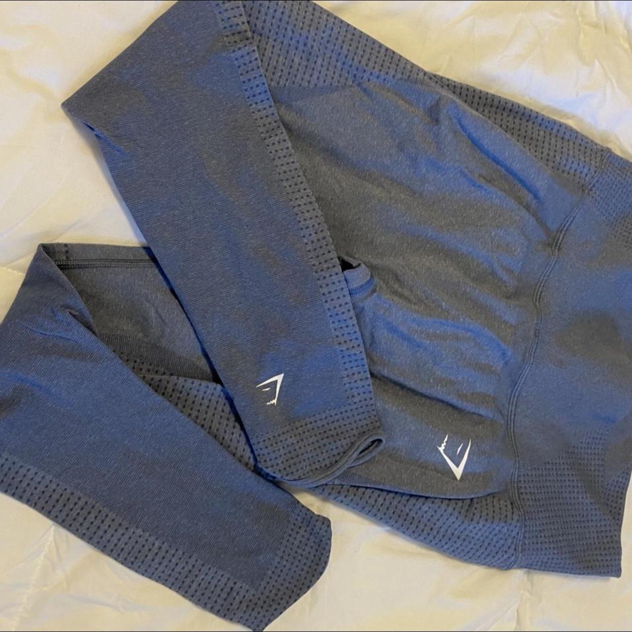 gymshark vital rise seamless leggings in blue marl.... - Depop