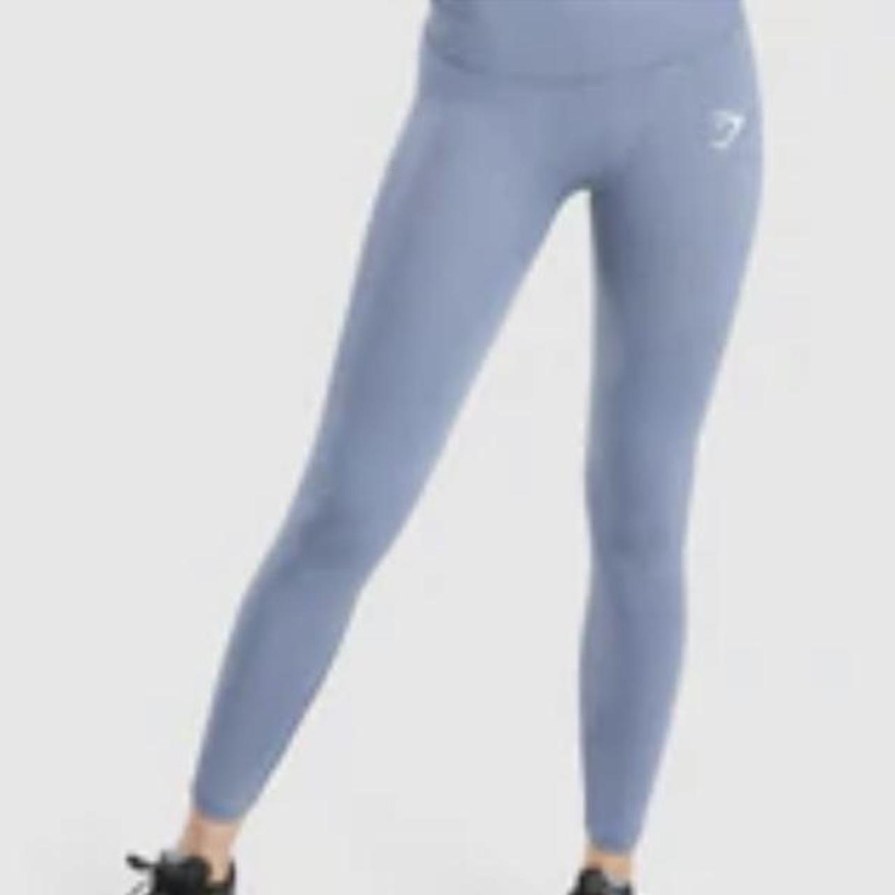 gymshark vital rise seamless leggings in blue marl.... - Depop