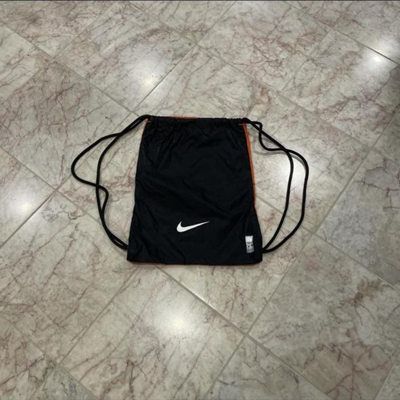 Nike Drawstring Bag 🧡🖤 ♡ orange/black drawstring... - Depop