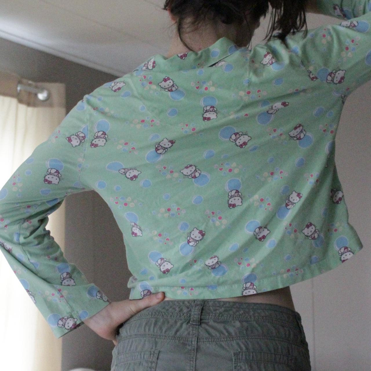 y2k Hello Kitty button up shirt super soft cotton... - Depop