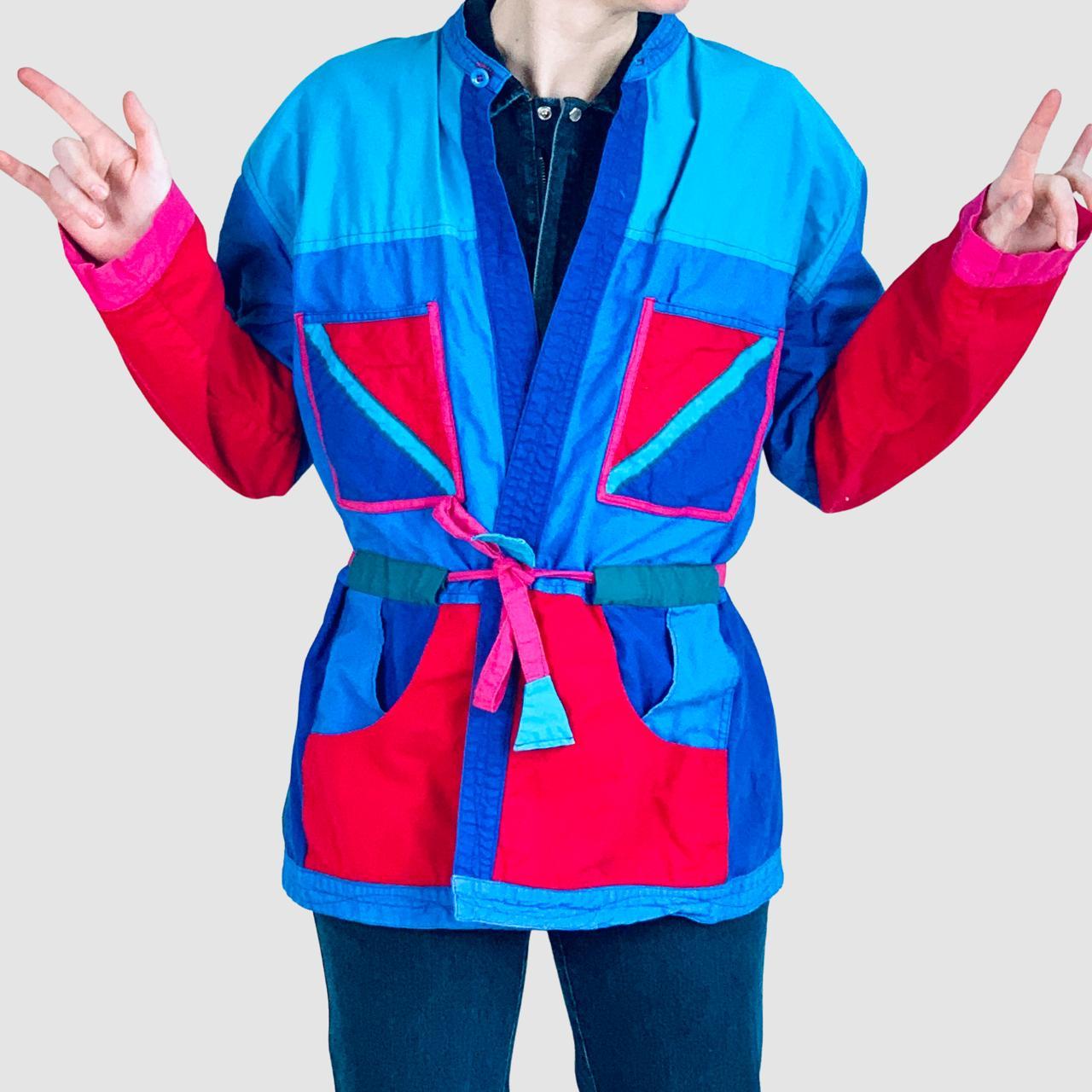 -vintage 80s patchwork “reversible” cloth patched... - Depop