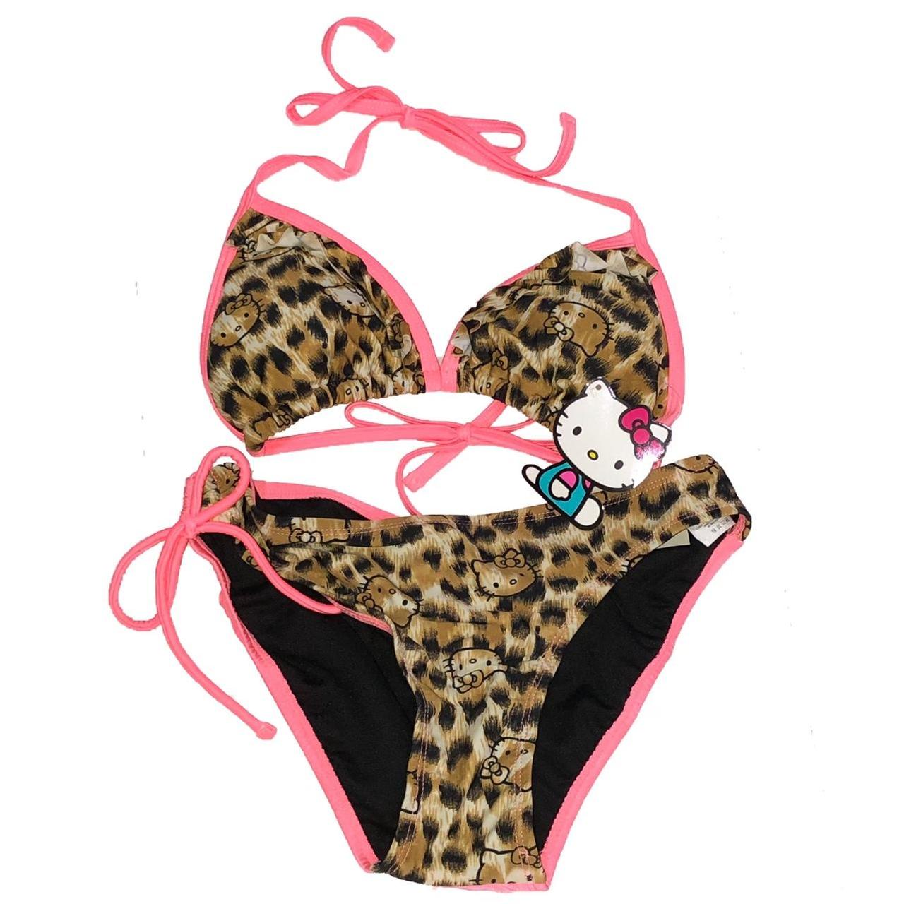 Cute Y2k Sanrio Hello Kitty Cheetah Print Bikini Depop