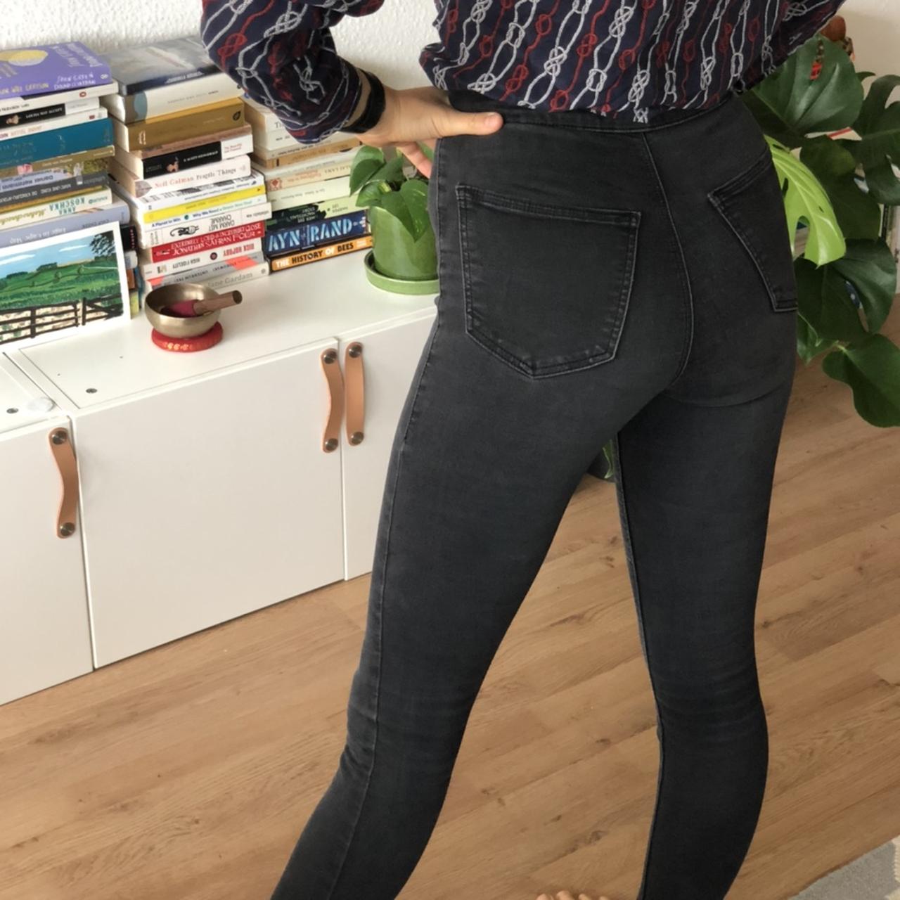 TOPSHOP JONI Jeans, dark grey, high rise / high... - Depop