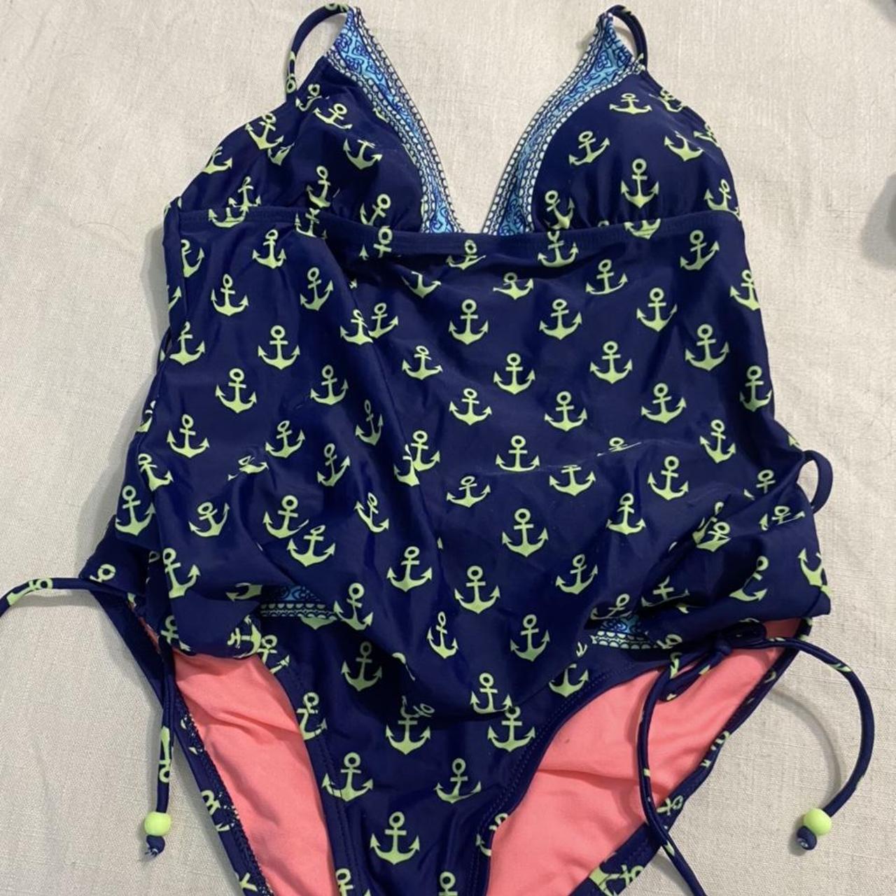 2 piece anchor swimsuit - Depop