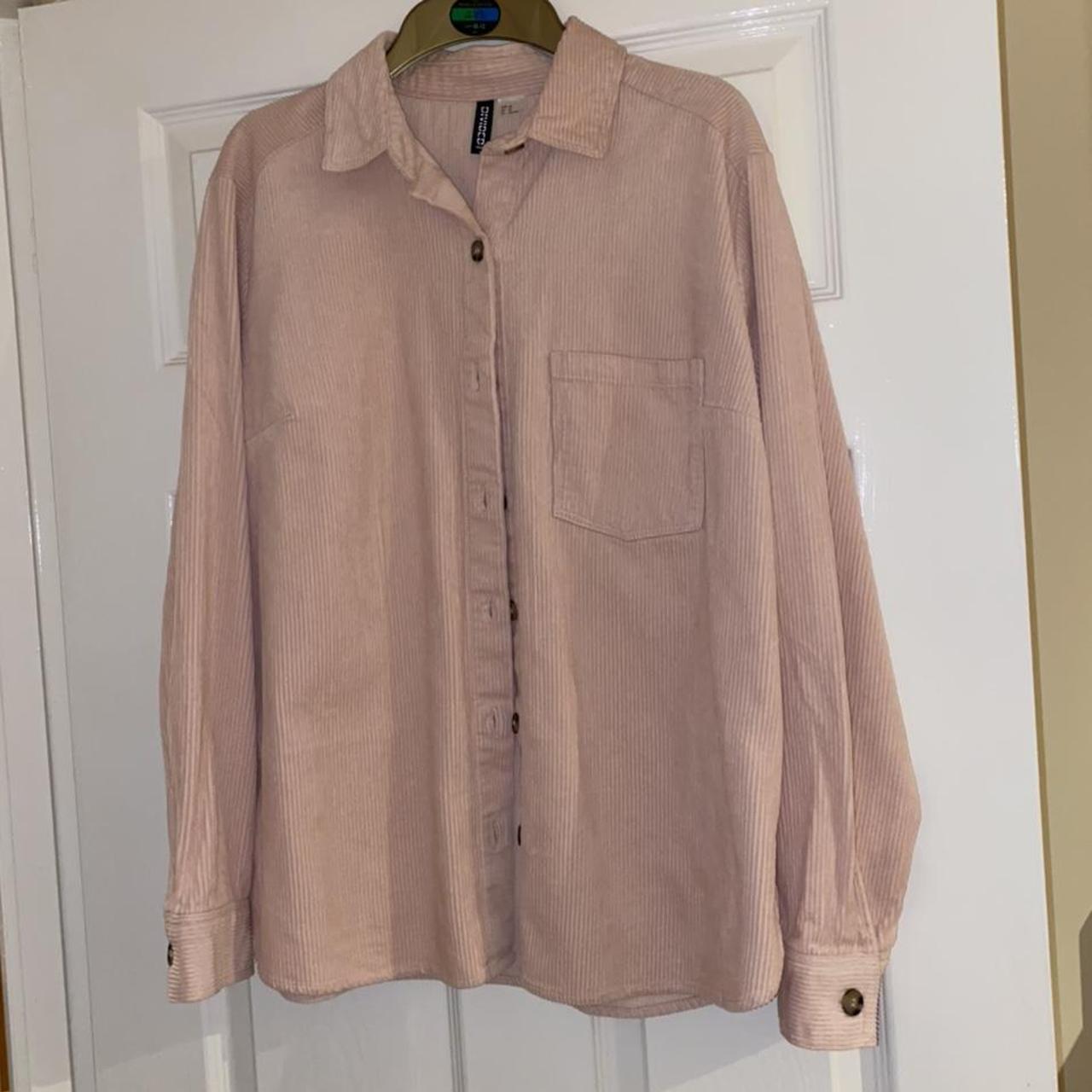 corduroy pastel pink shacket size 12 really good... - Depop