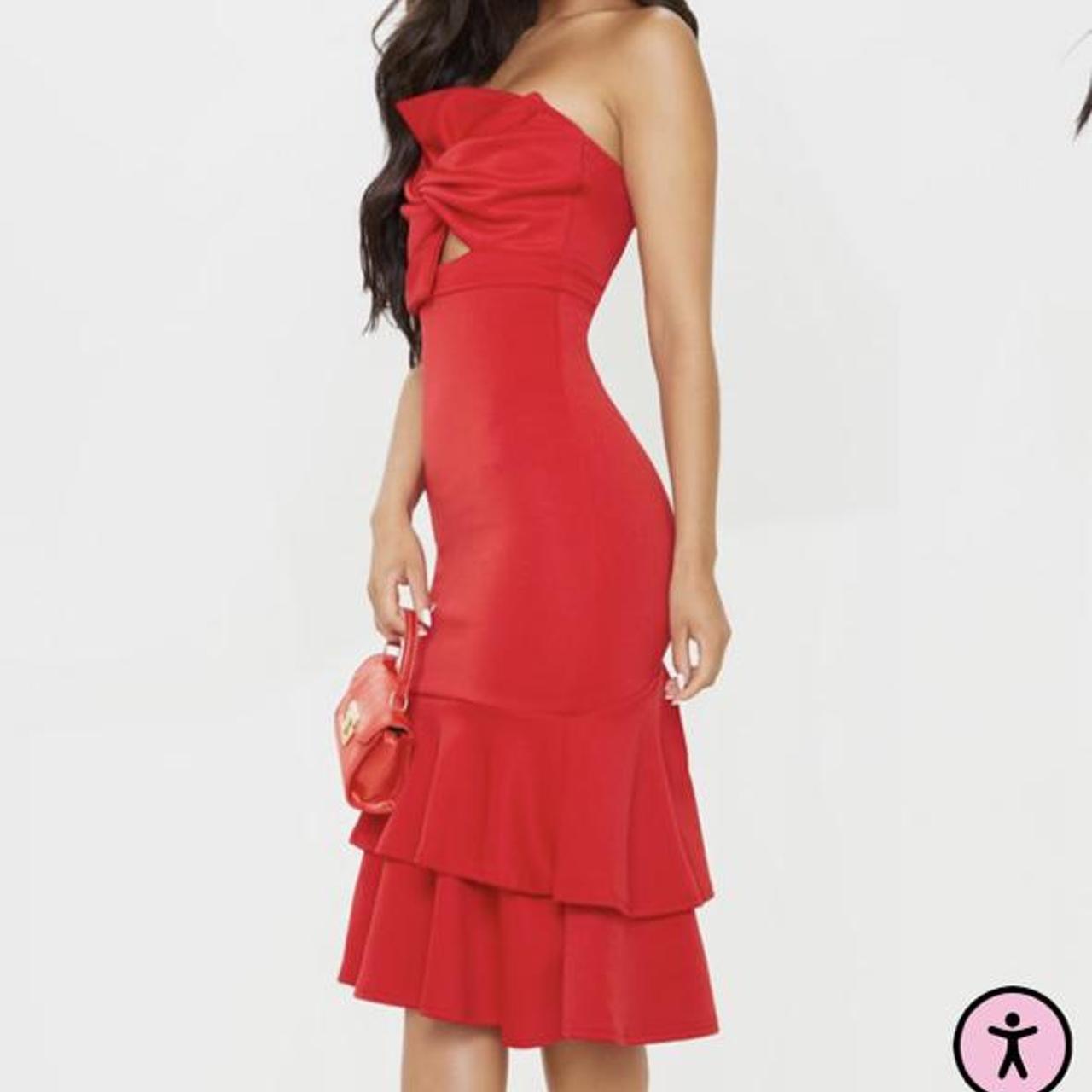 Pretty Little Thing - PLT Red dress. It has like a... - Depop