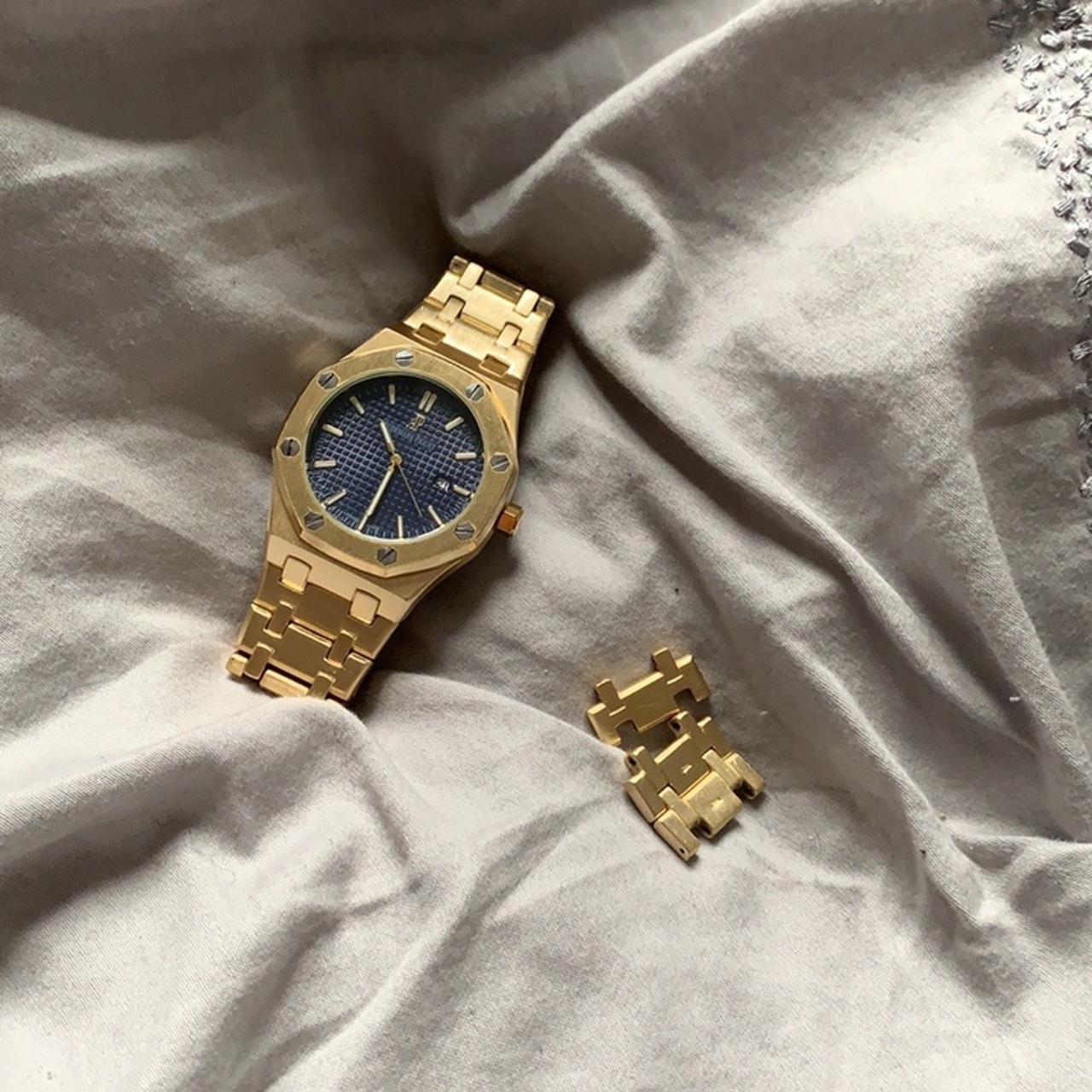 Gold and blue AP watch - Depop