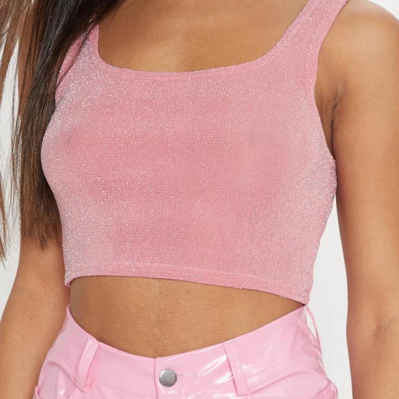 Light Pink Glitter Crop Top. Brand new, perfect... | Depop