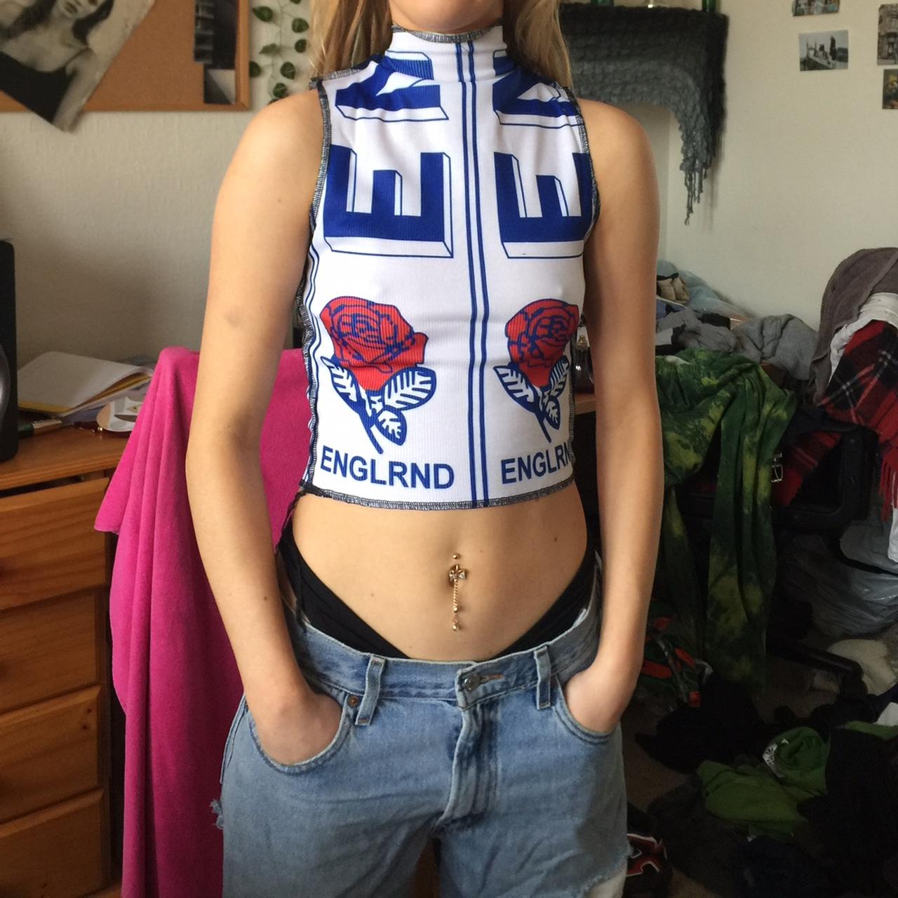 🌹🥀🌎 ENGLRND rose high neck drop top / with labels /... - Depop