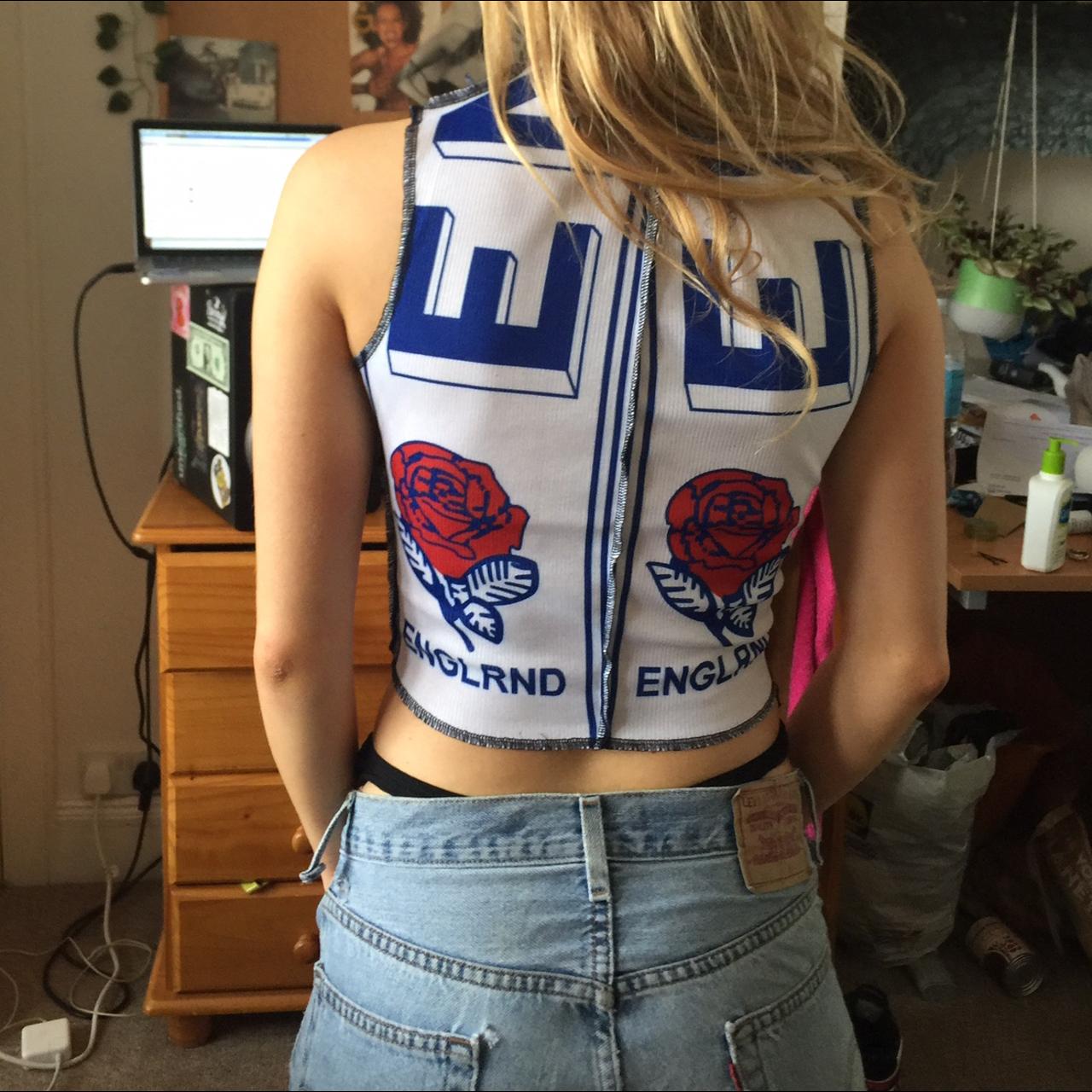 🌹🥀🌎 ENGLRND rose high neck drop top / with labels /... - Depop