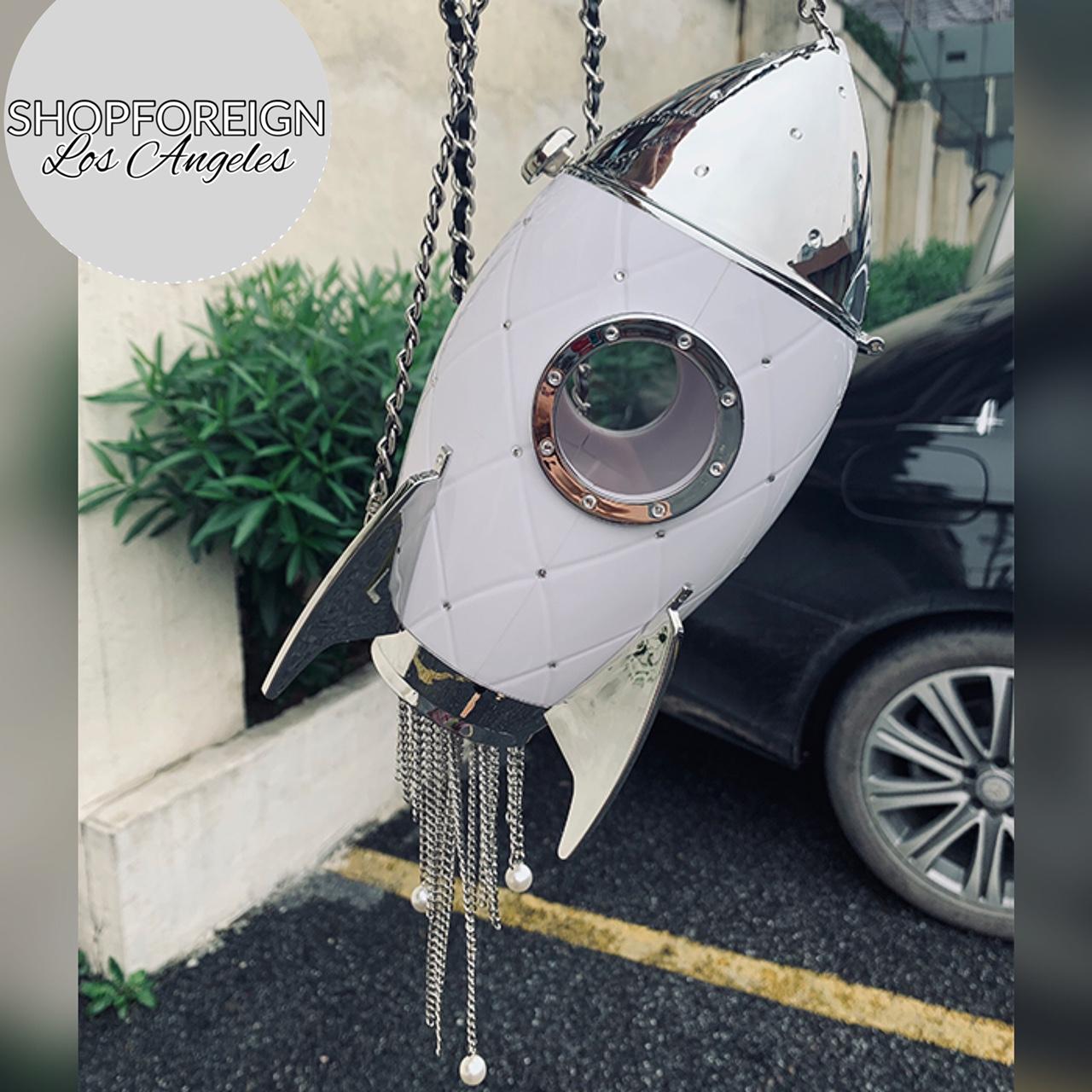 Acrylic Rocket Ship Chain Purse -L13cm x W13cm x... - Depop