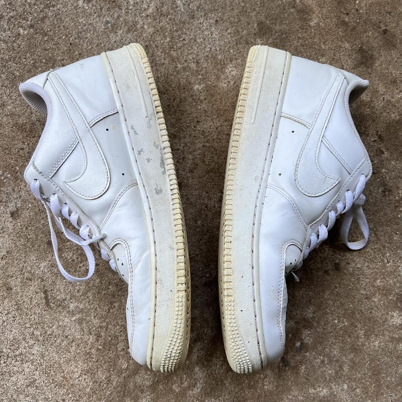 white nike air force one shoe mens tagged as a size... - Depop