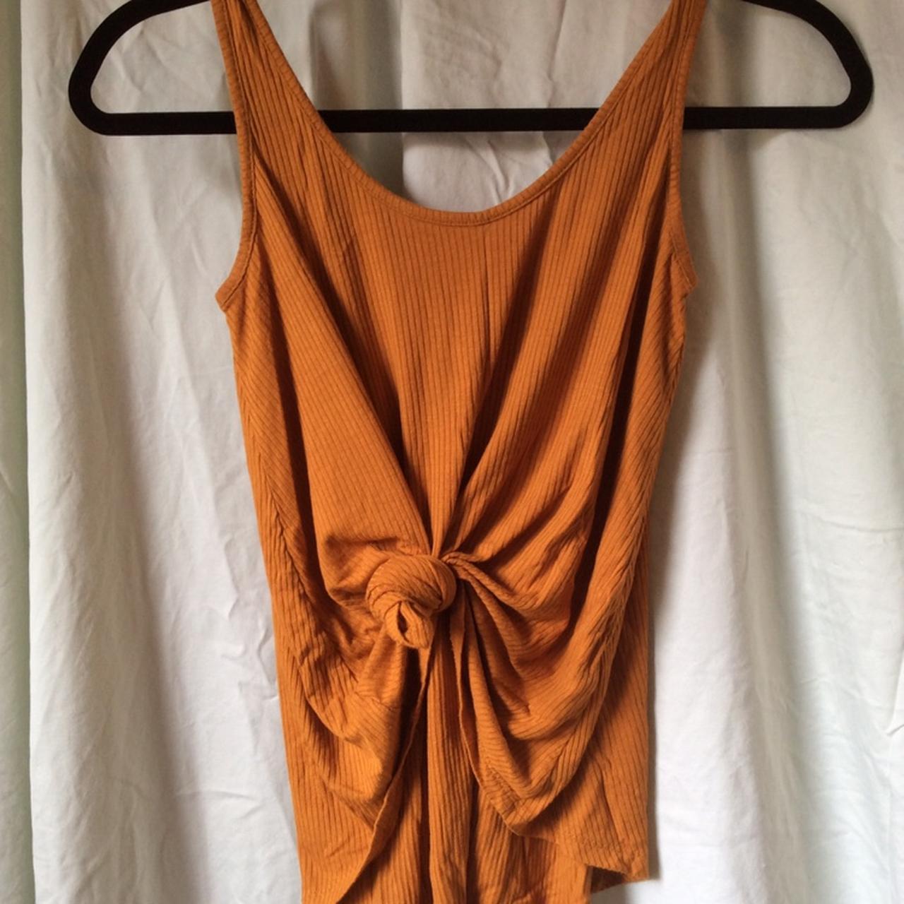 Lovely orange rust tank-top • looks great tied up... - Depop