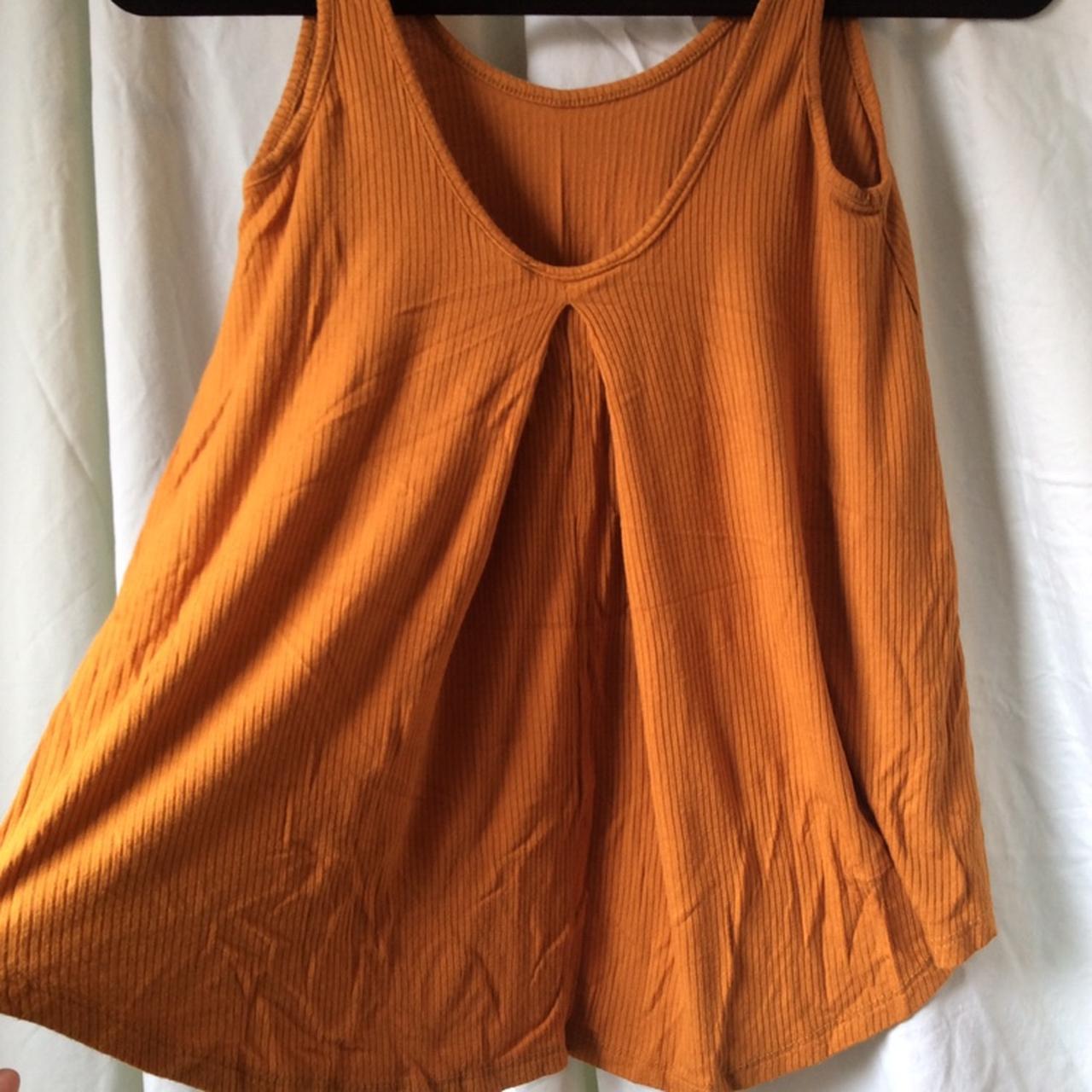 Lovely orange rust tank-top • looks great tied up... - Depop