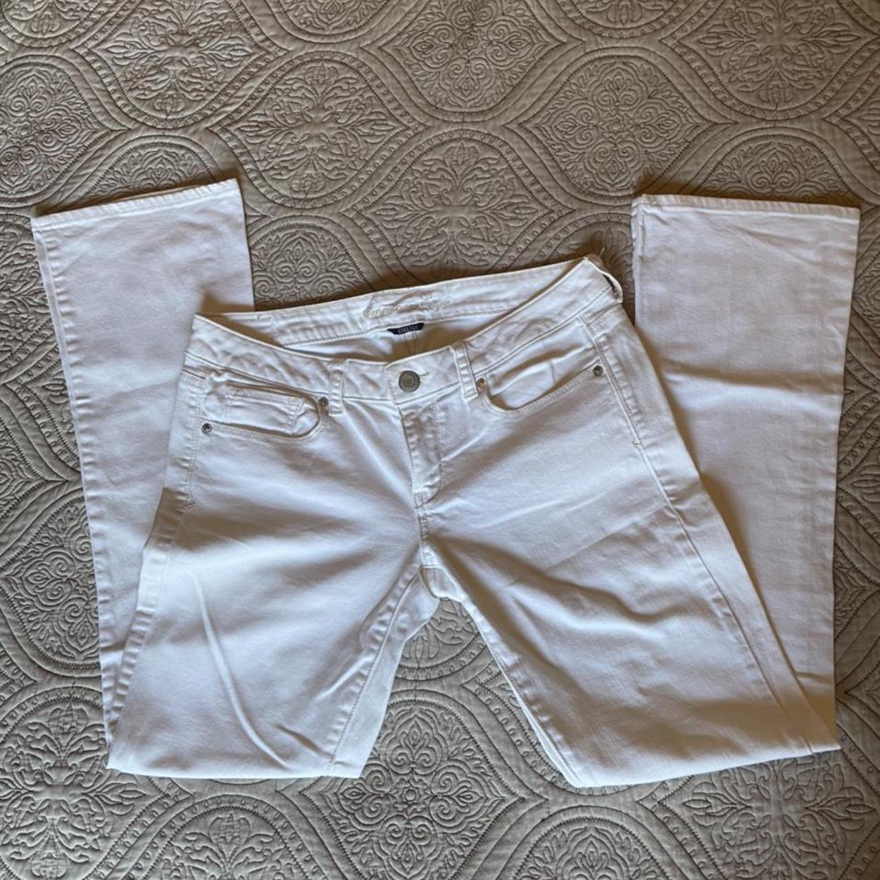 White boot cut white American Eagle jeans Low rise,... - Depop