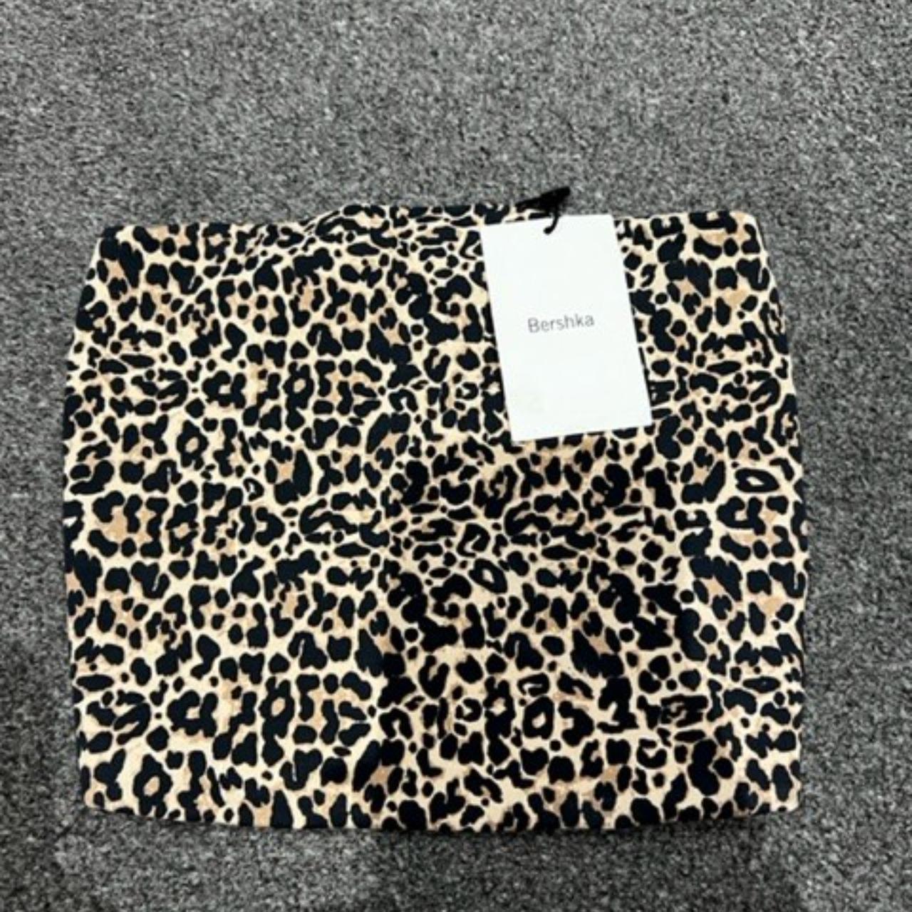 Bershka strapless tube top / boob tube leopard print... - Depop