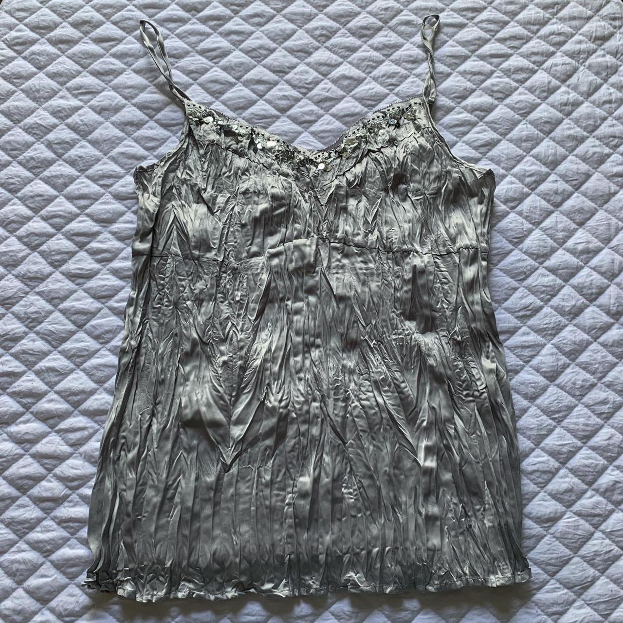 - kenar silver grunge cyberpunk sequin tank top with... | Depop