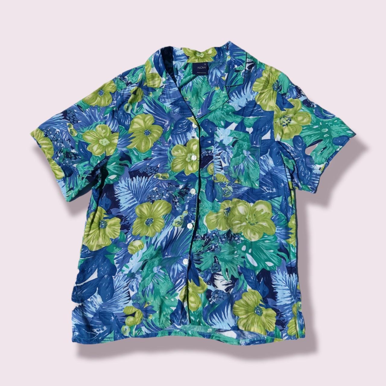 Women's Green and Blue Shirt | Depop