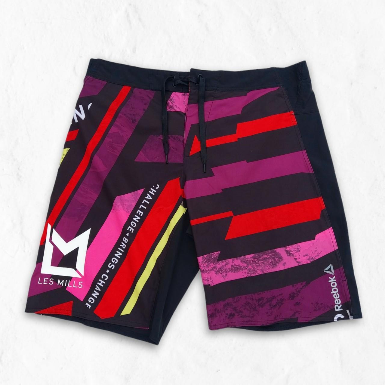 Reebok loose fit summer shorts Funky colourful... - Depop