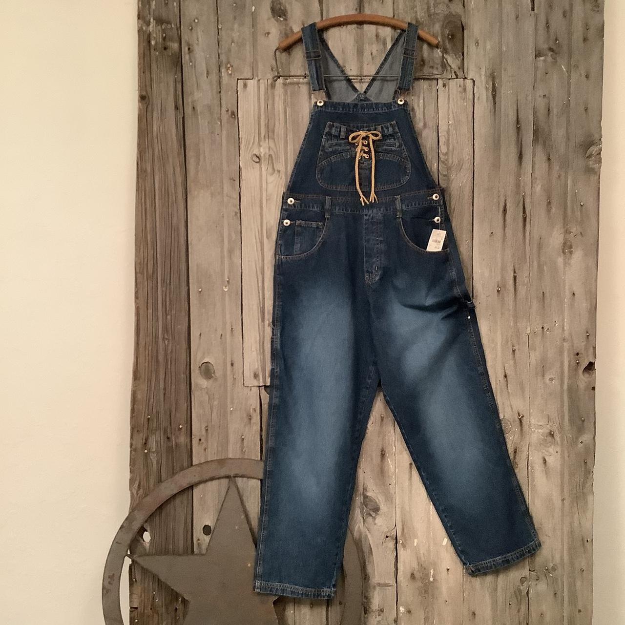 Carolina Blues Bib Overalls Lace Up Front New With... - Depop