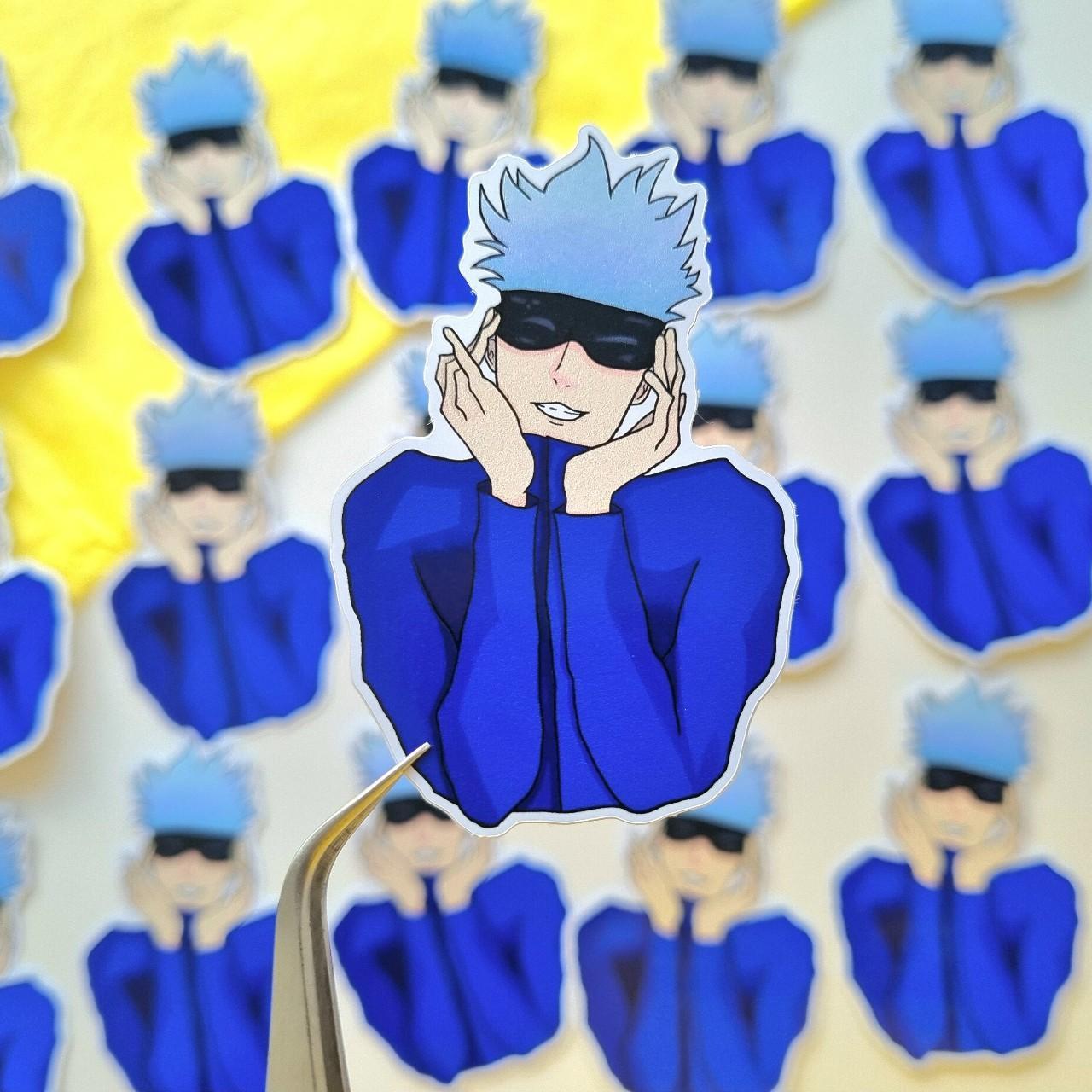 Gojo Satoru Vinyl Sticker The sticker measures... - Depop