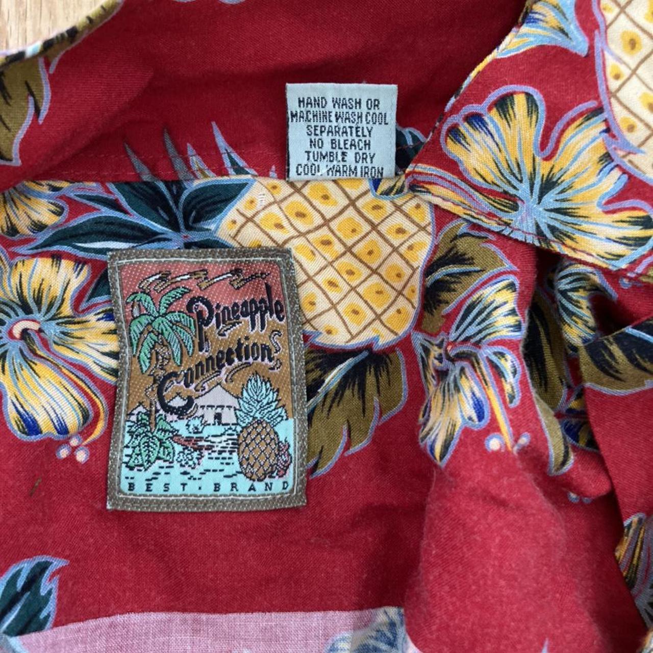 Pineapple Men's Red and Yellow Shirt | Depop