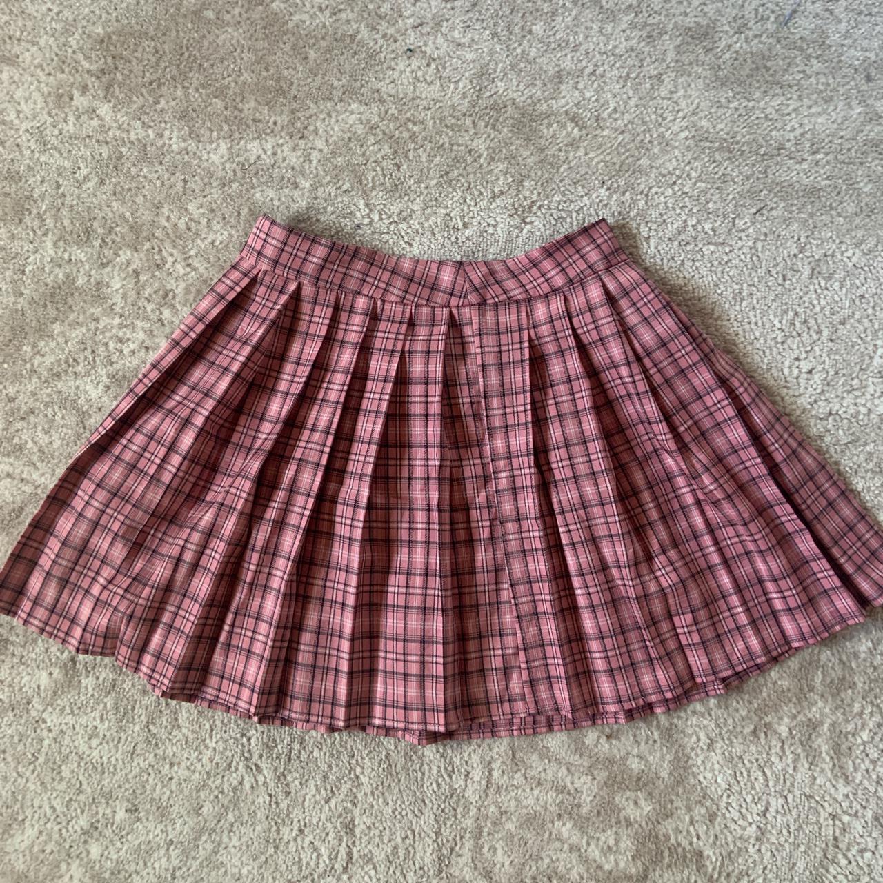 Pink Plaid Skirt Never Worn Brand New Plaid Depop