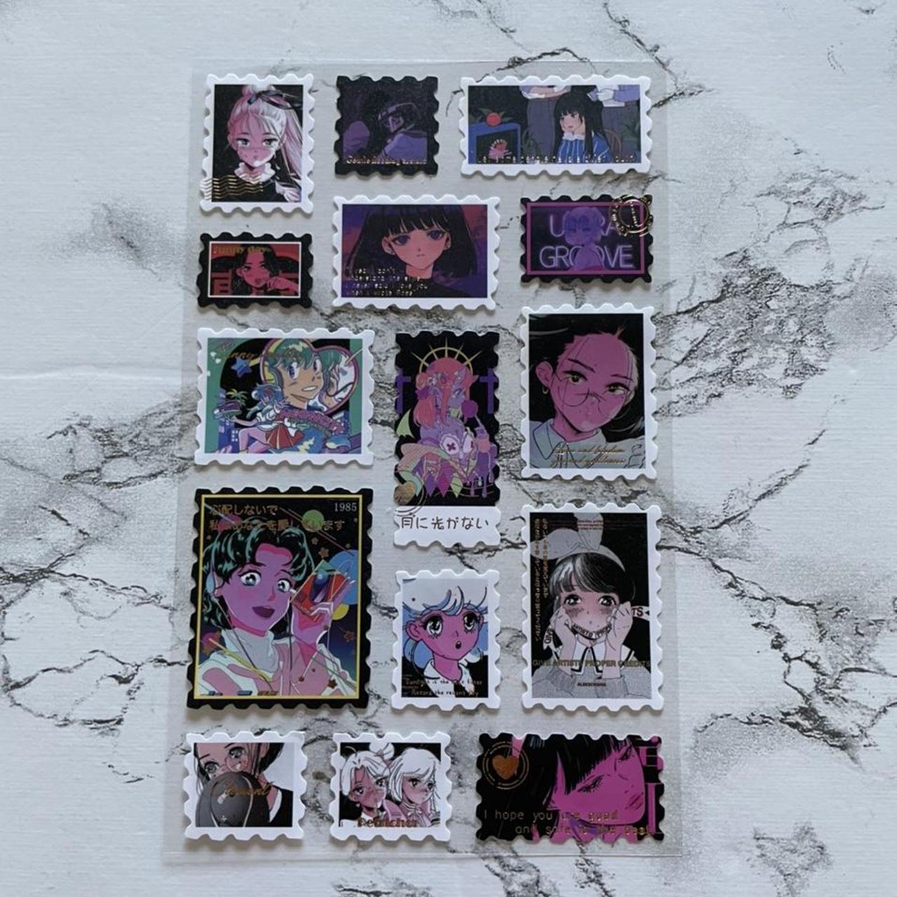 Anime stamps 2 sticker sheets No original... - Depop