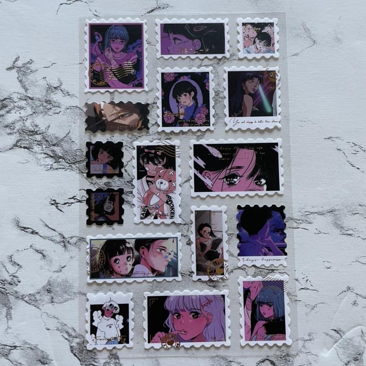 Anime stamps 2 sticker sheets No original... - Depop