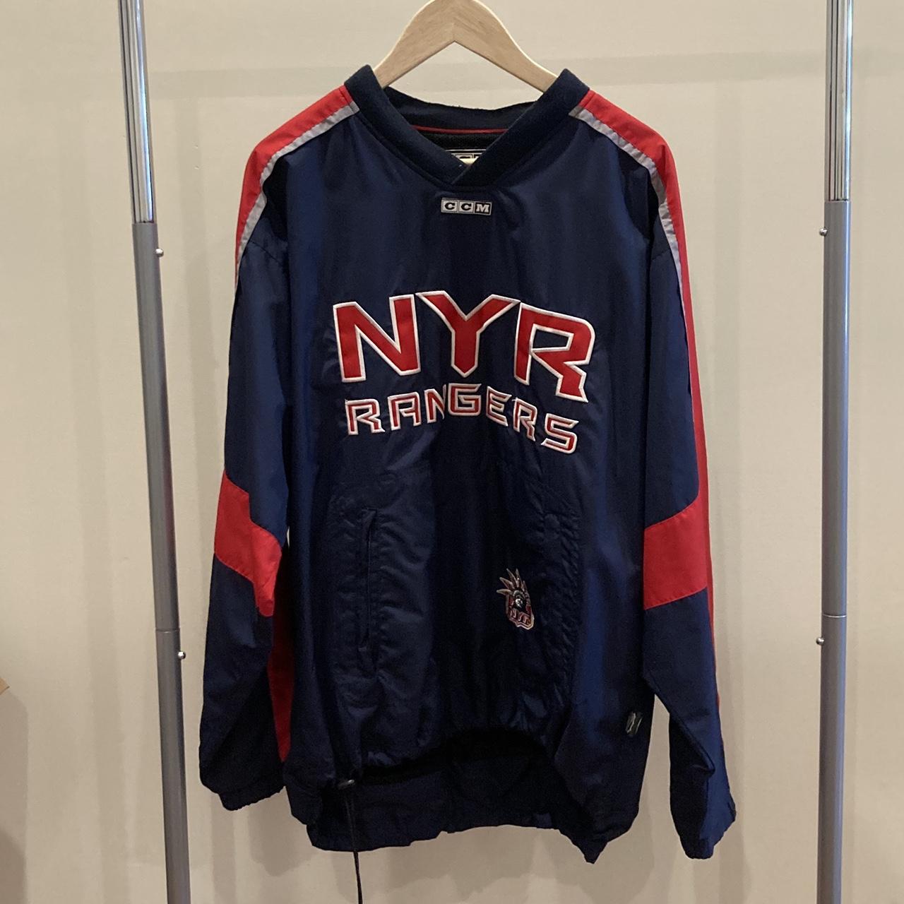 Vintage New York Rangers NHL Pullover Windbreaker - Depop