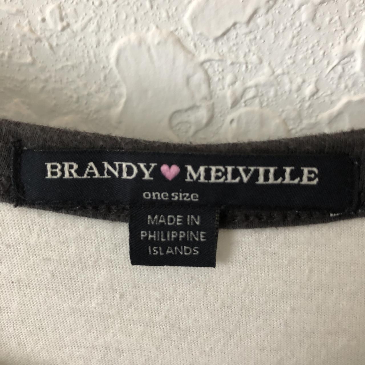 rare brandy melville crop baseball tee with 3/4... - Depop