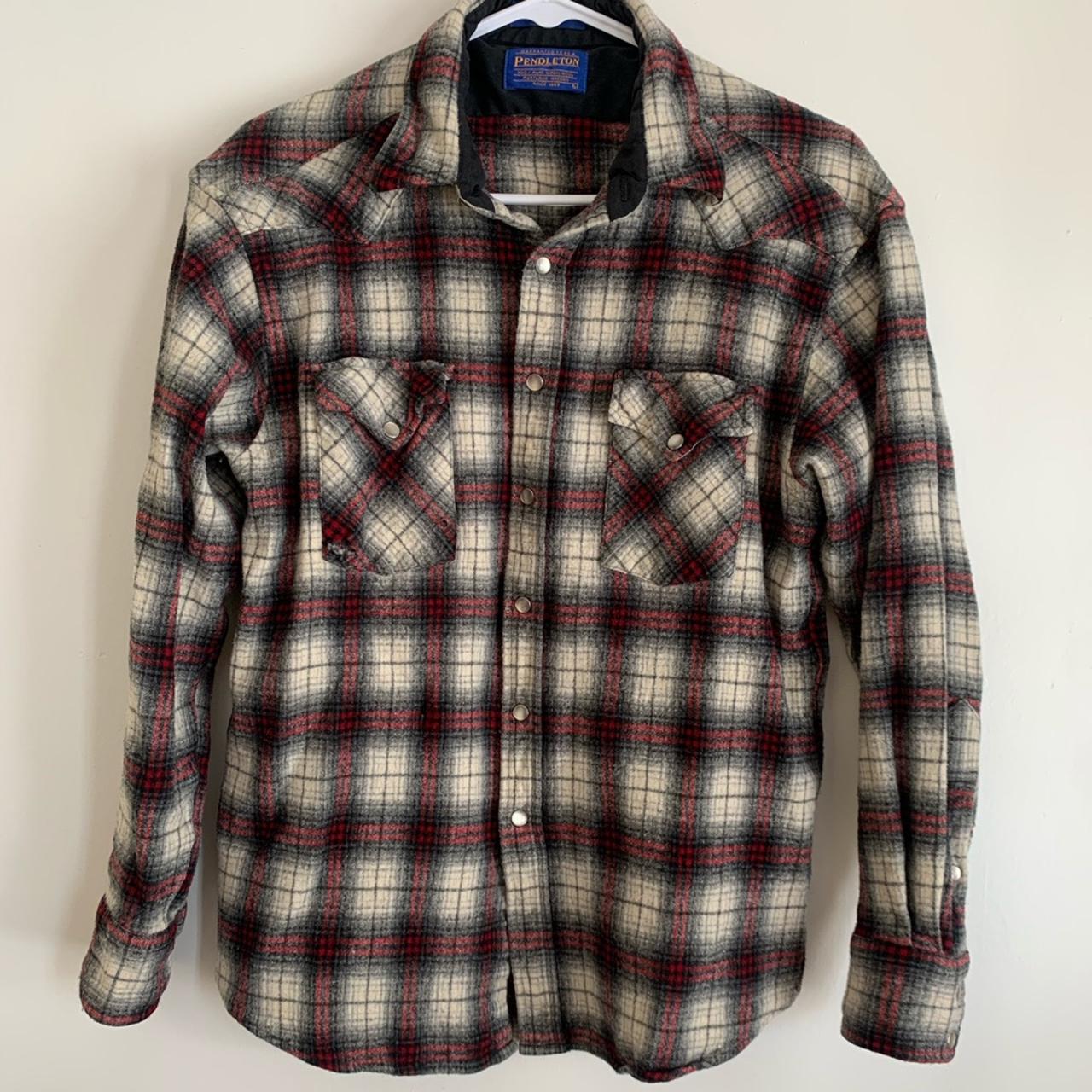 Pendleton Women's Red and White Shirt | Depop
