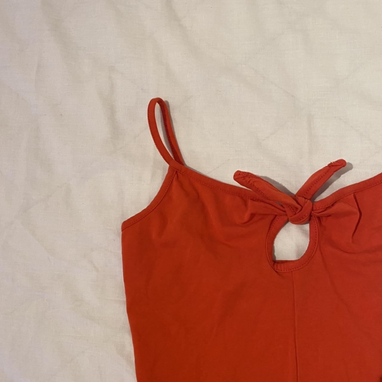 Primark red tie knot detail bodysuit in a size 6.... - Depop