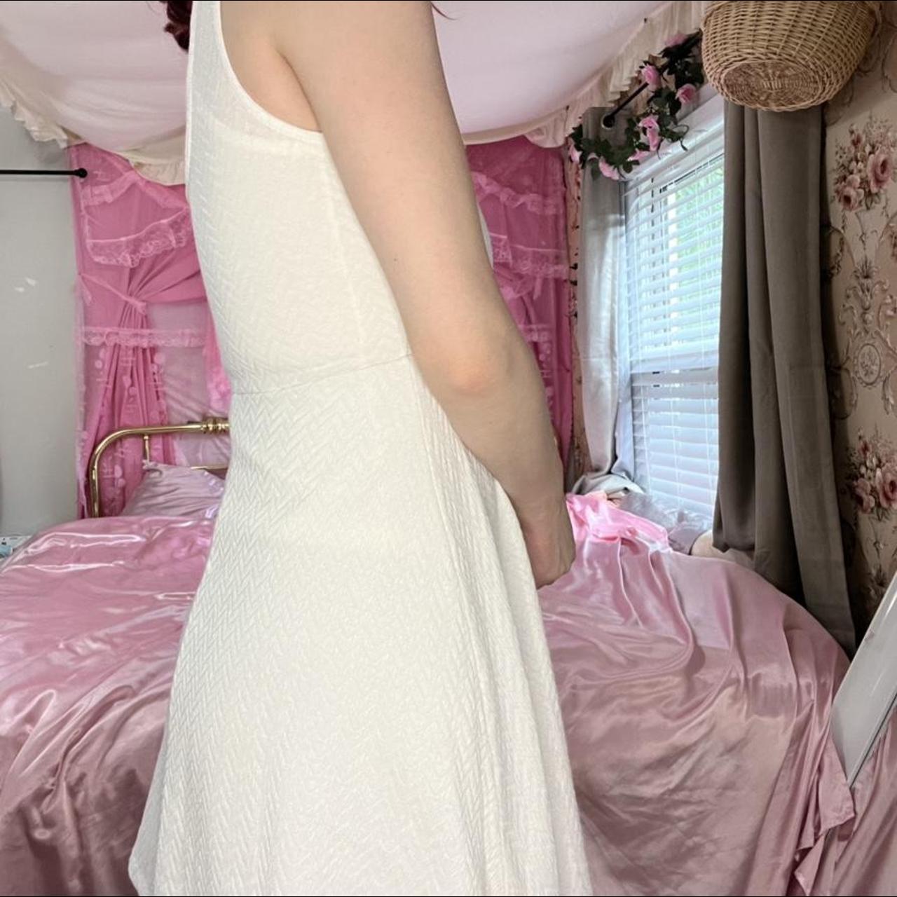 Coquette/angelcore/ dollette style white mini dress!... - Depop