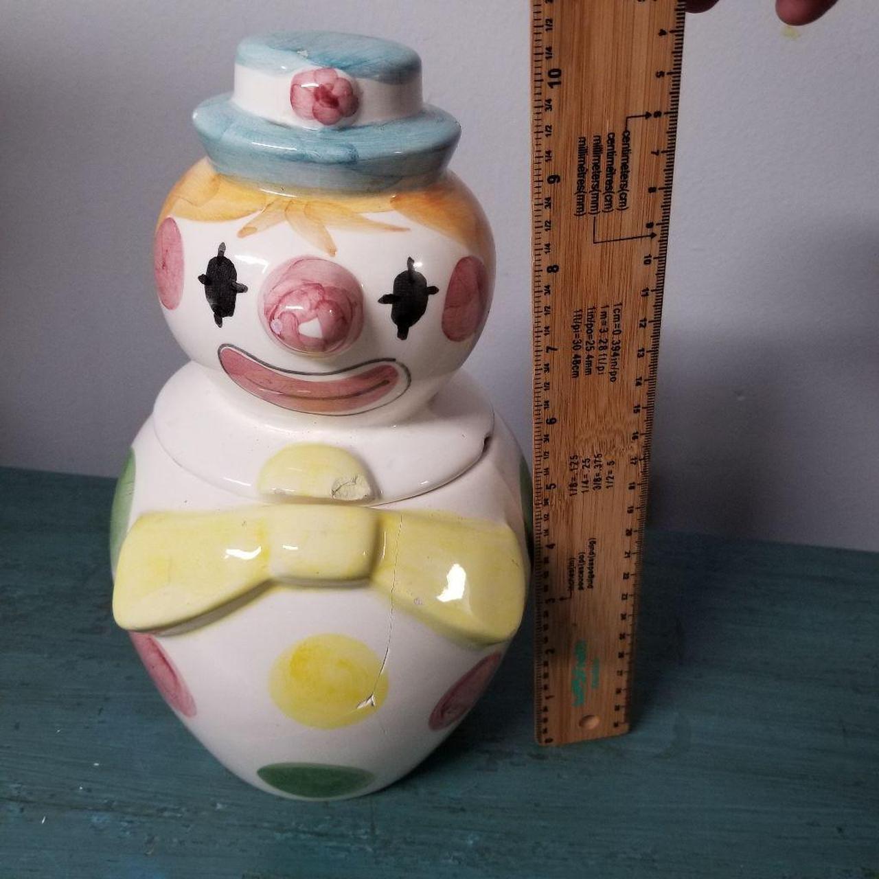 Brazilian clown circus cookie jar pastel colors hat... - Depop