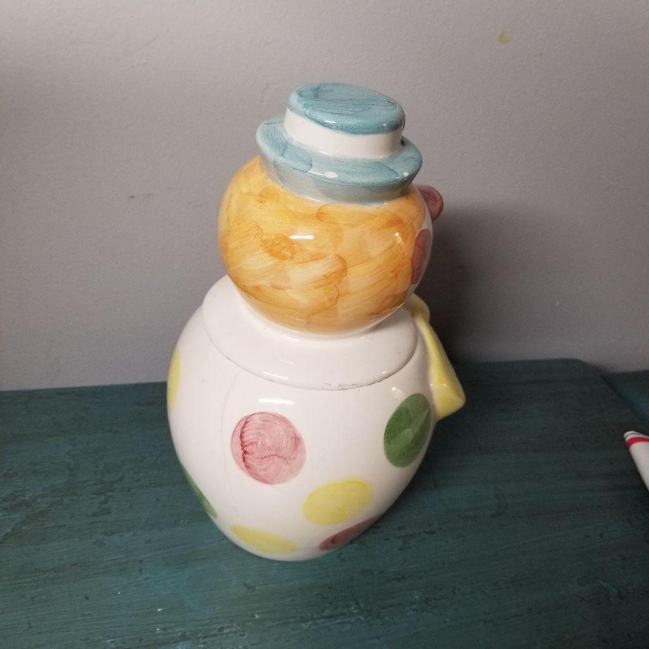 Brazilian clown circus cookie jar pastel colors hat... - Depop