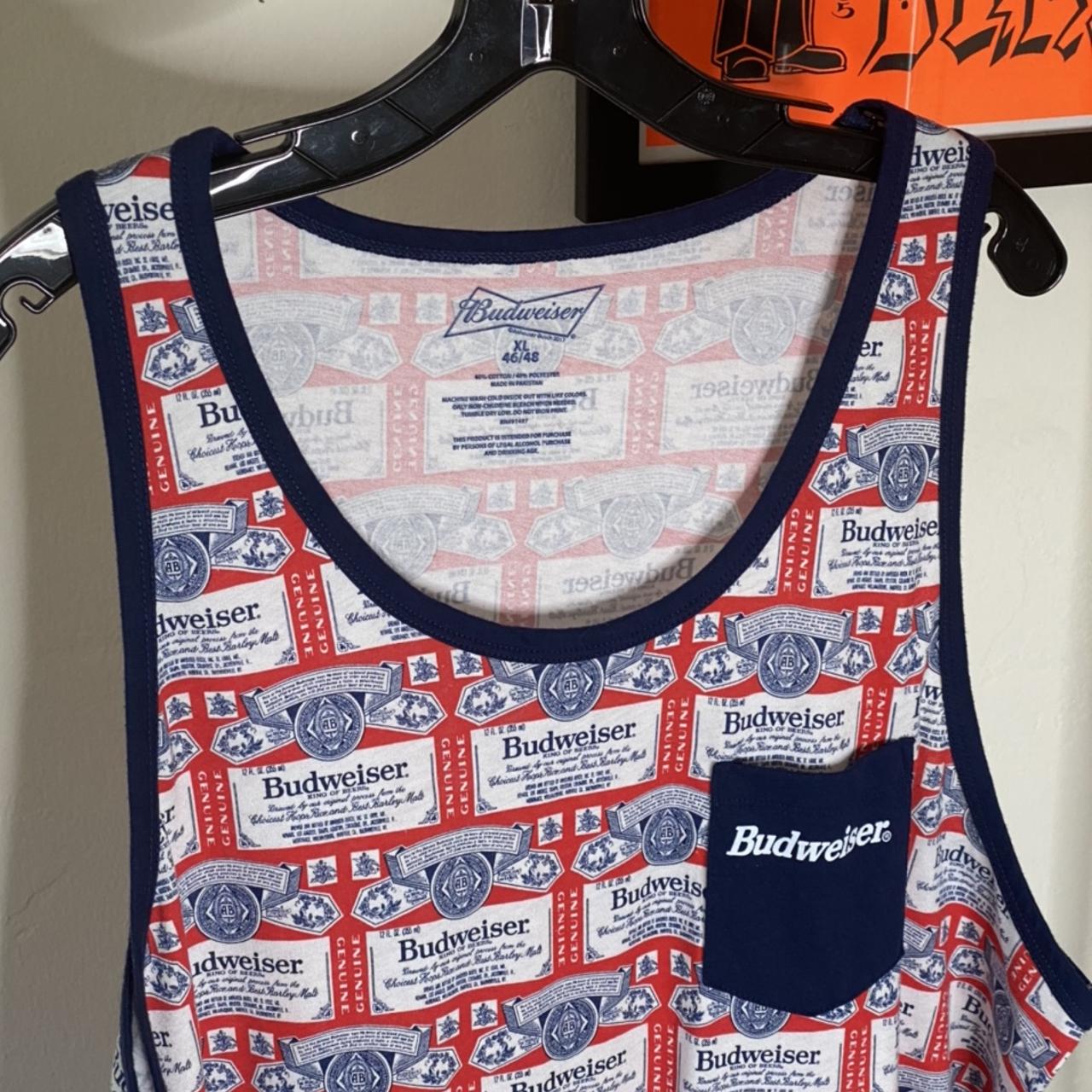 🍻Budweiser All Over w/ pocket Tank Top🍻 Tag says XL.... - Depop