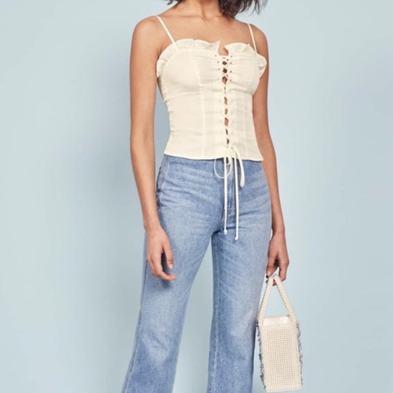 Reformation lace-up corset top. #reformation #corset... - Depop