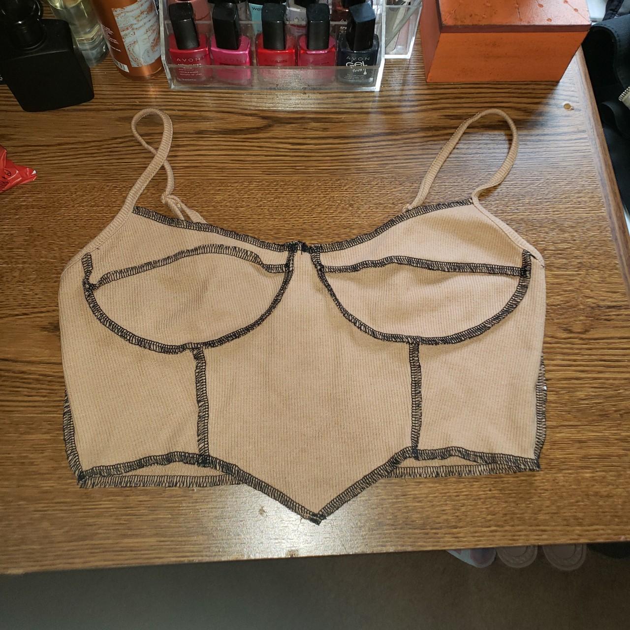 NEED GONE ASAP ~ MOVING SOON ♡Cute tan cropped tank... - Depop