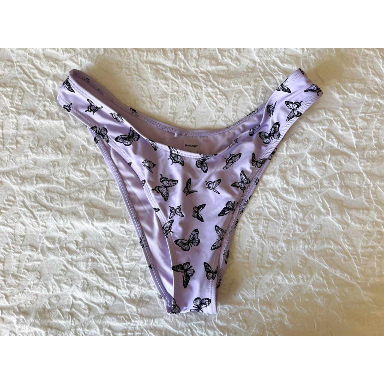 Garage Purple High Rise Cheeky Butterfly Bikini... - Depop