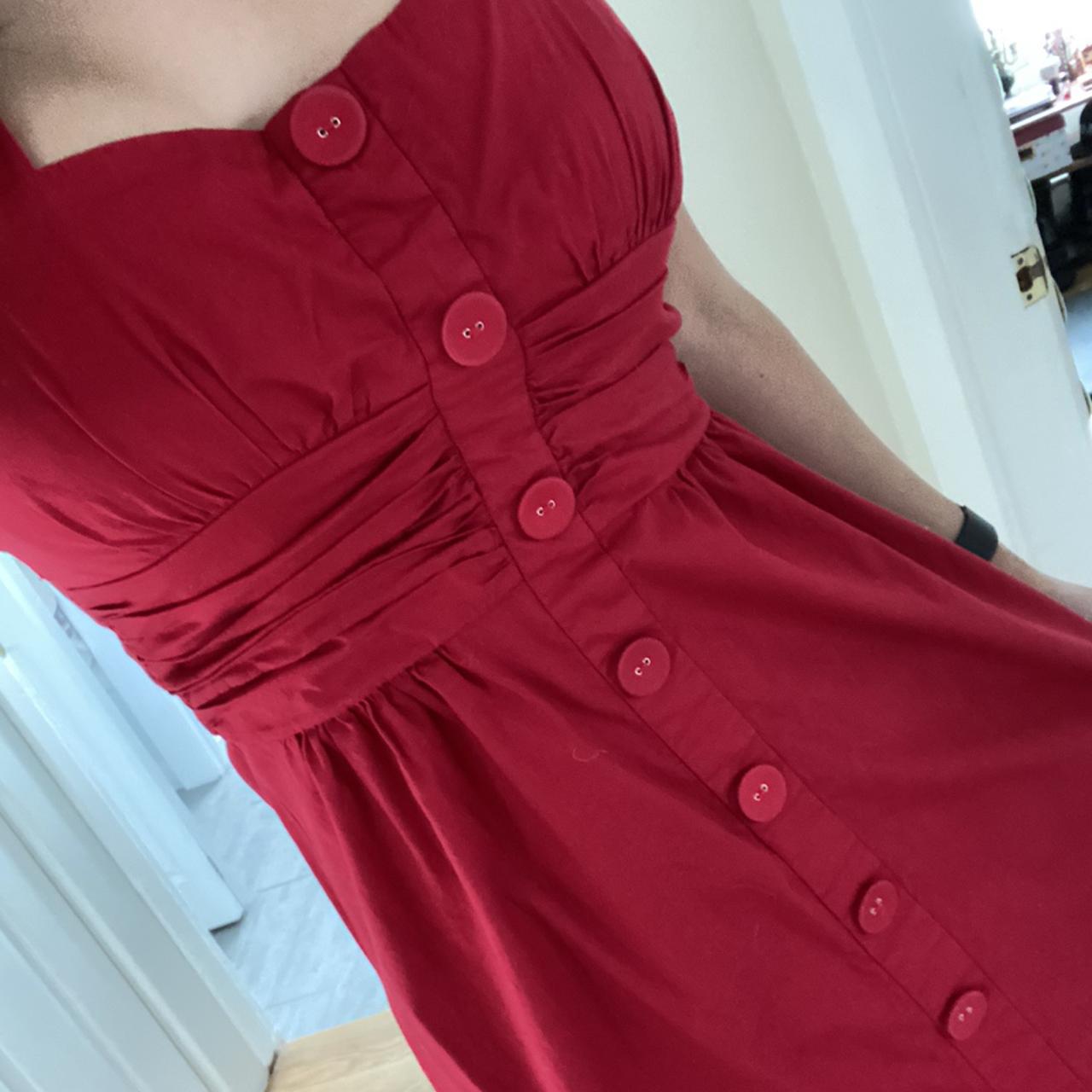 Red halter vintage dress with zipper in the back.... - Depop