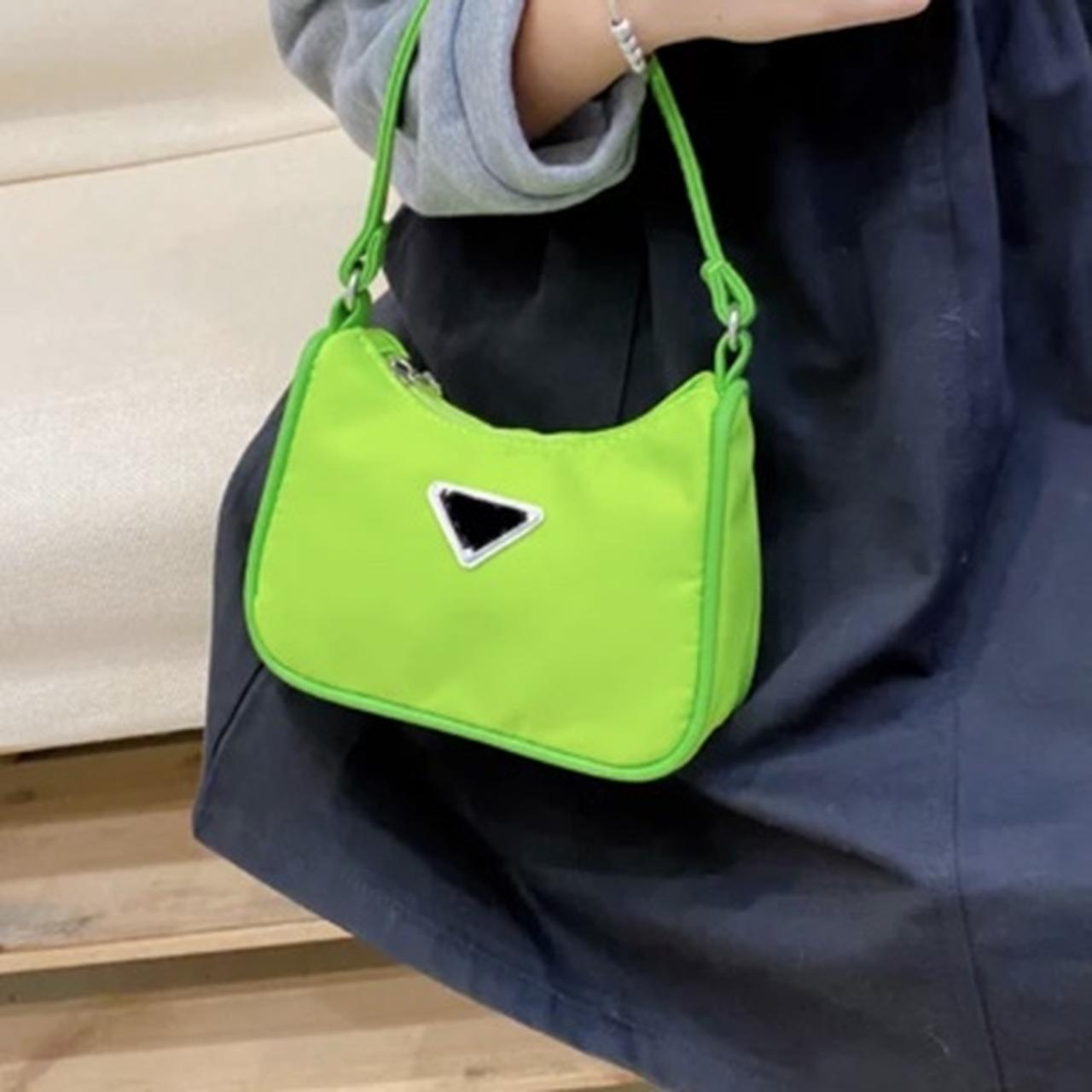 Green #nylon micro bag with detachable cross body... - Depop