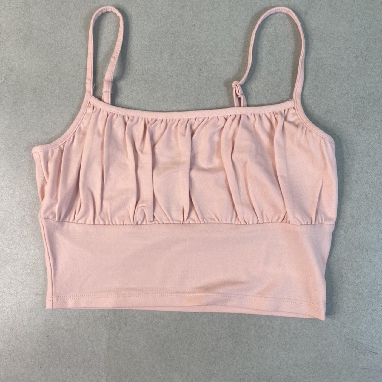 Cute y2k pink cropped spaghetti strap tank top.... - Depop